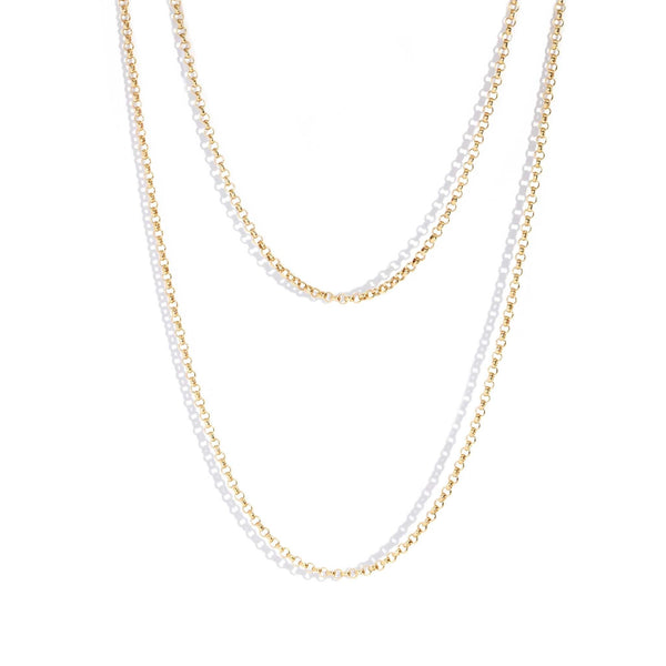 Contemporary Round Cable Link Style Chain 14 Carat Yellow Gold ...