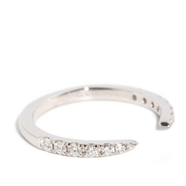 Contemporary Diamond Open Stacking Ring 18 Carat White Gold – Imperial ...