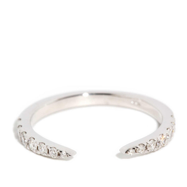 Contemporary Diamond Open Stacking Ring 18 Carat White Gold – Imperial ...